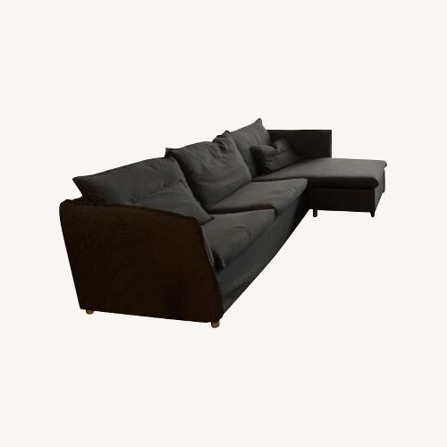 IKEA FRIHETEN, Sleeper Sectional, Dark Grey Sofa - AptDeco