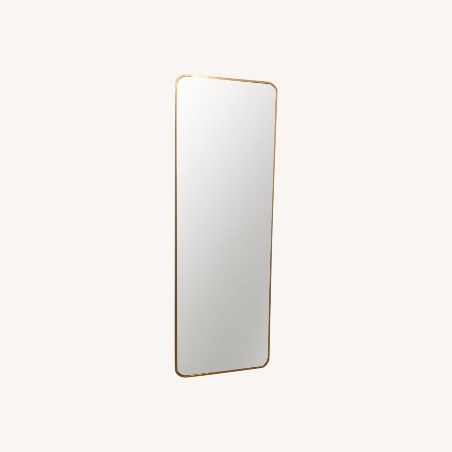 Rounded Corner Rectangle Gold Floor Length Mirror - AptDeco