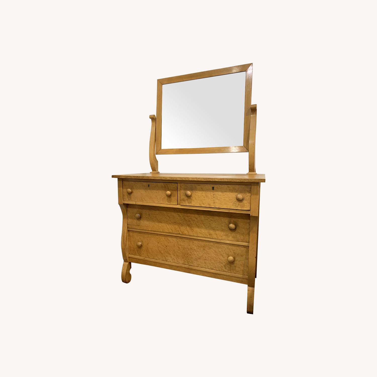 Birdseye Maple Dresser with Mirror - AptDeco