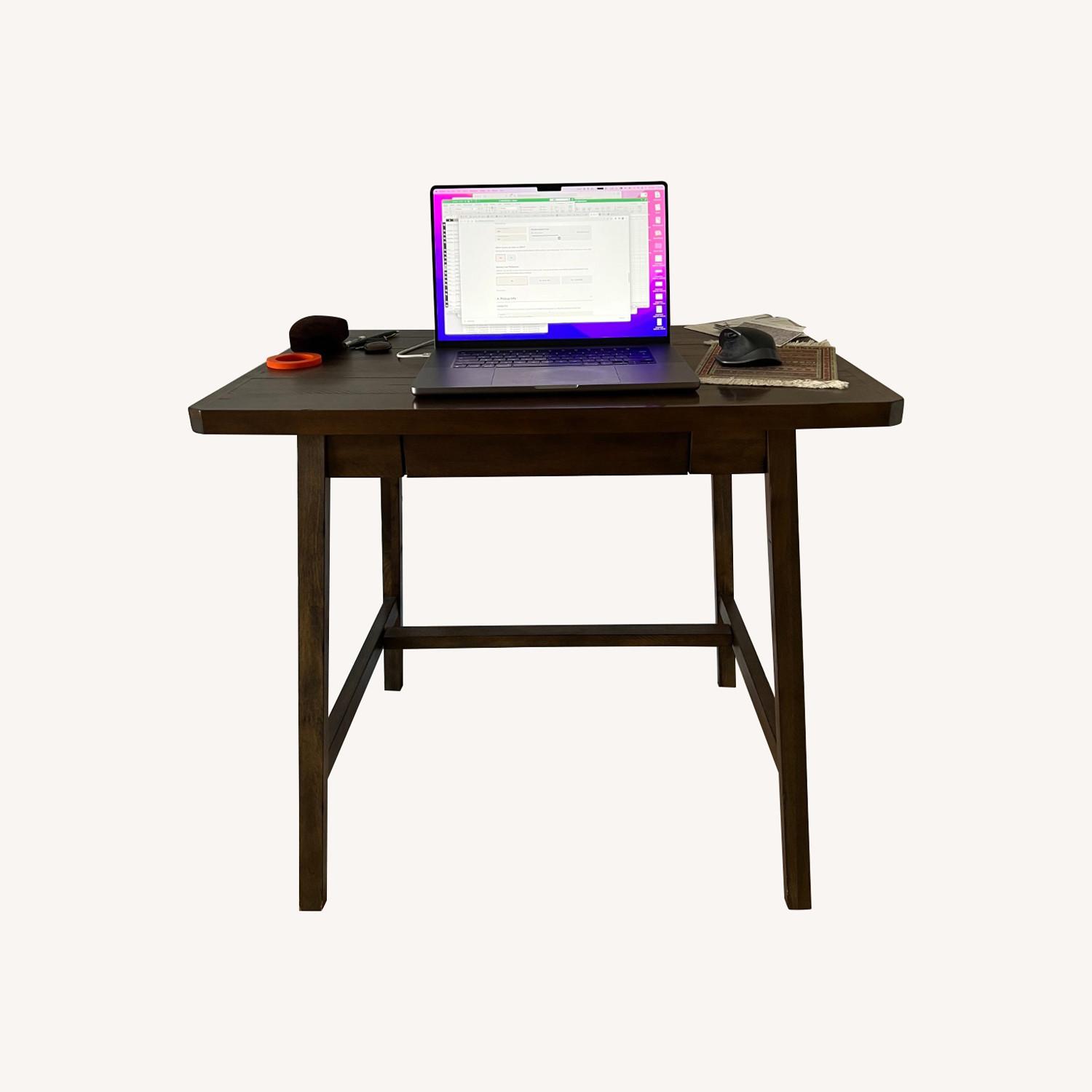 Mateo Small Rustic Desk, Salvaged Black - AptDeco