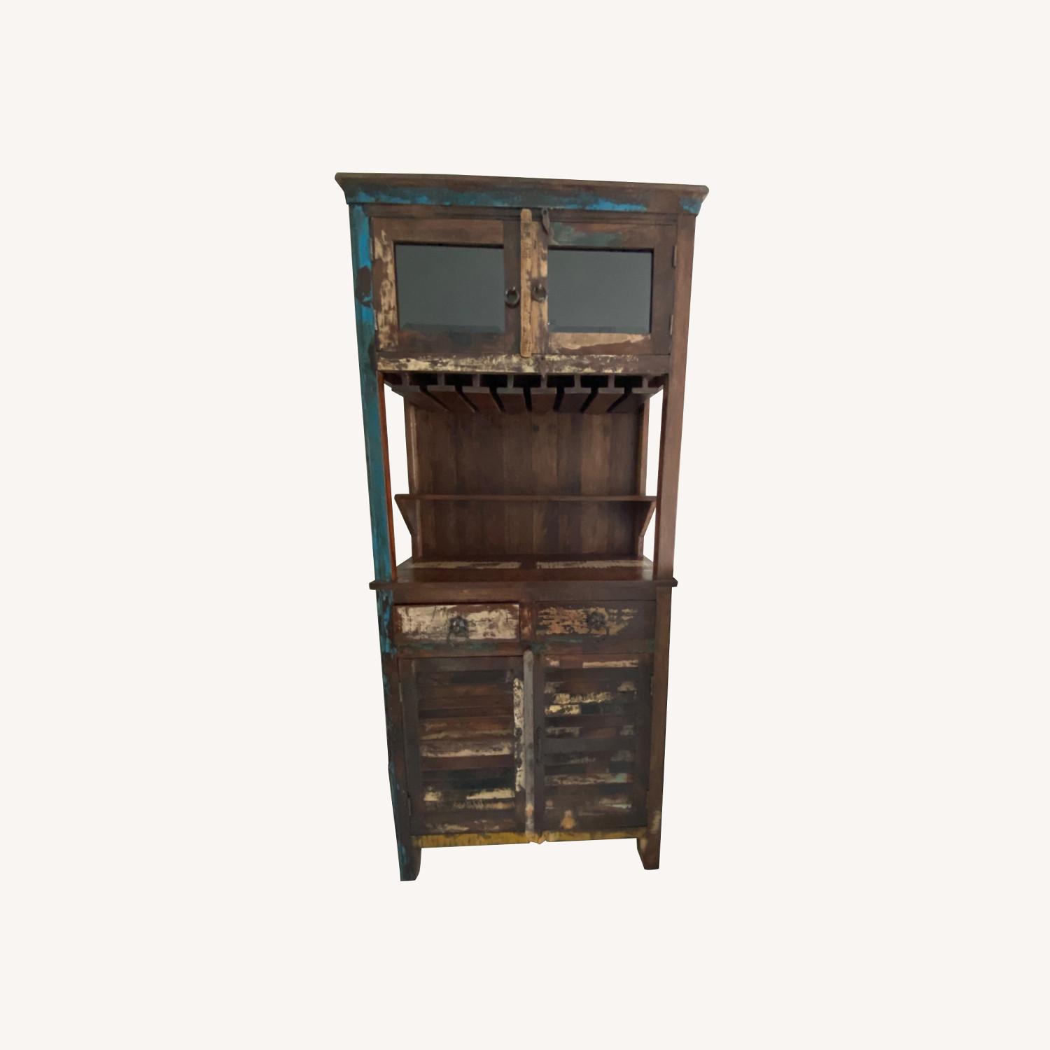Unique Distressed Wood Bar Unit - AptDeco