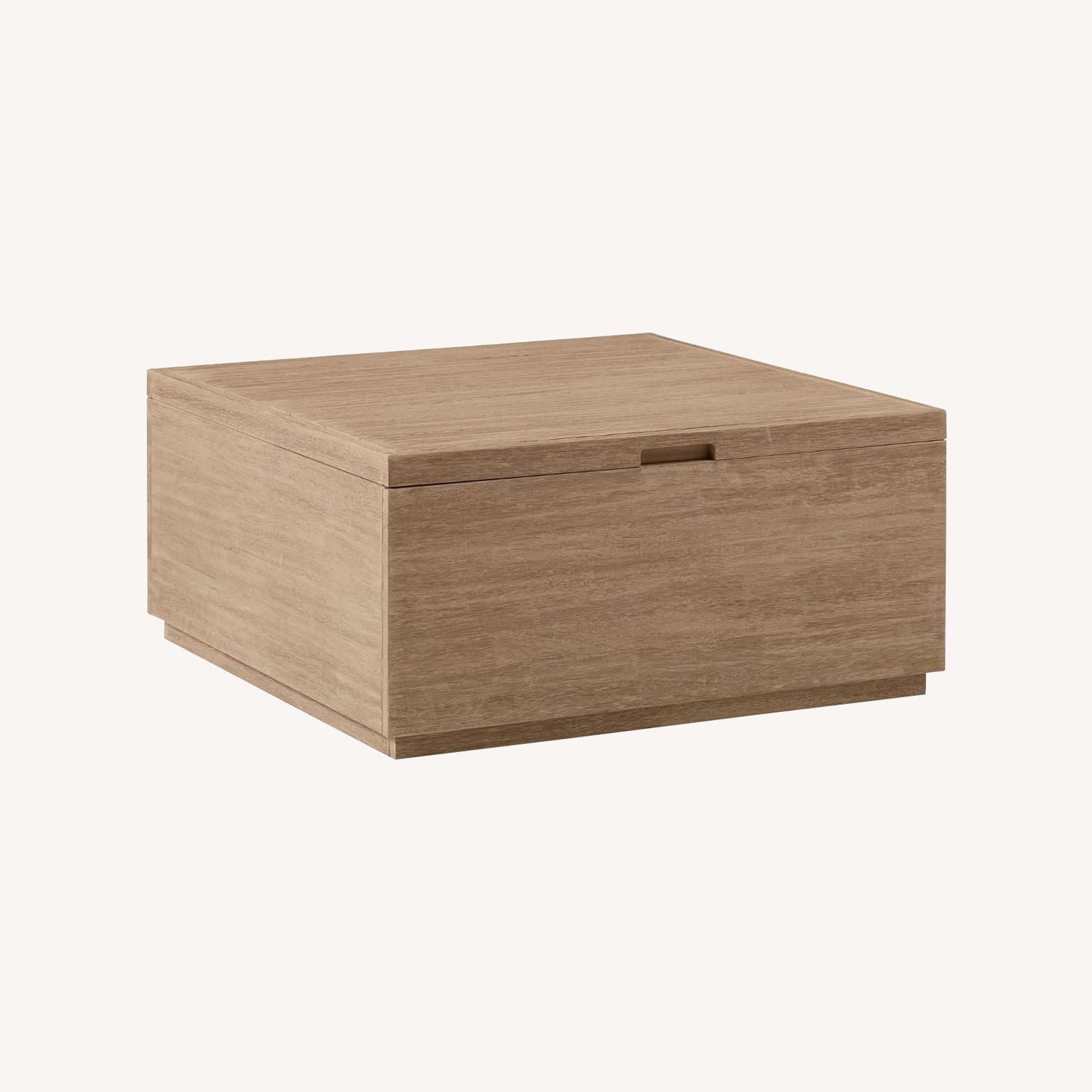 West Elm Volume Outdoor Square Storage Coffee Table - AptDeco