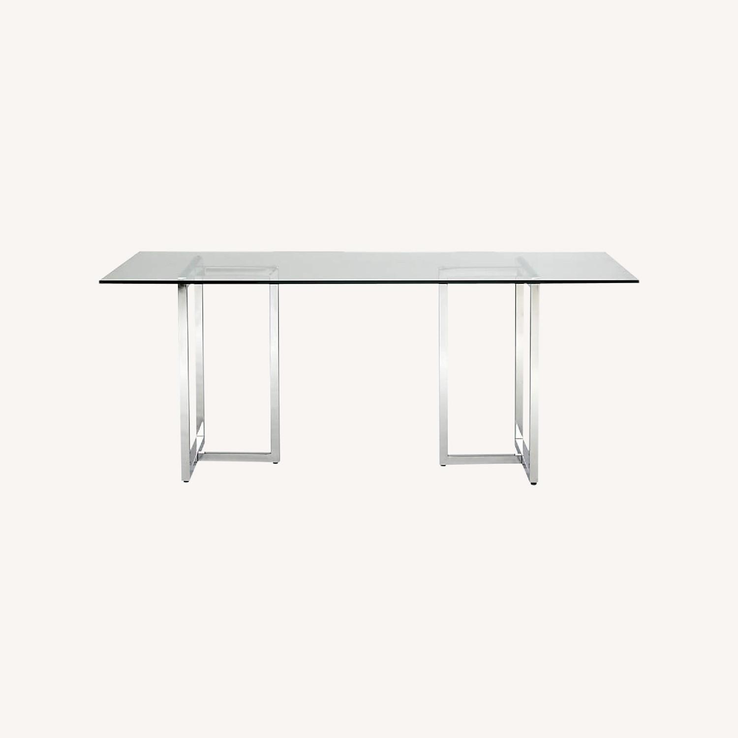 CB2 SILVERADO Chrome 72" Dining Table - AptDeco
