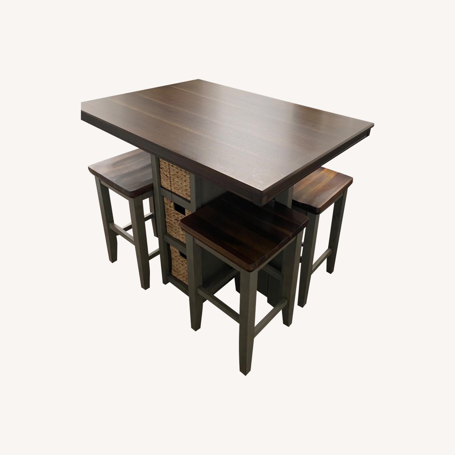 Letter- Gray/Brown Table Set 5 Pcs - AptDeco