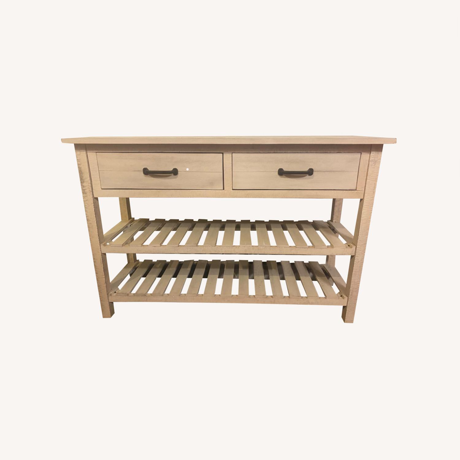 Rustic Boho White Table - AptDeco