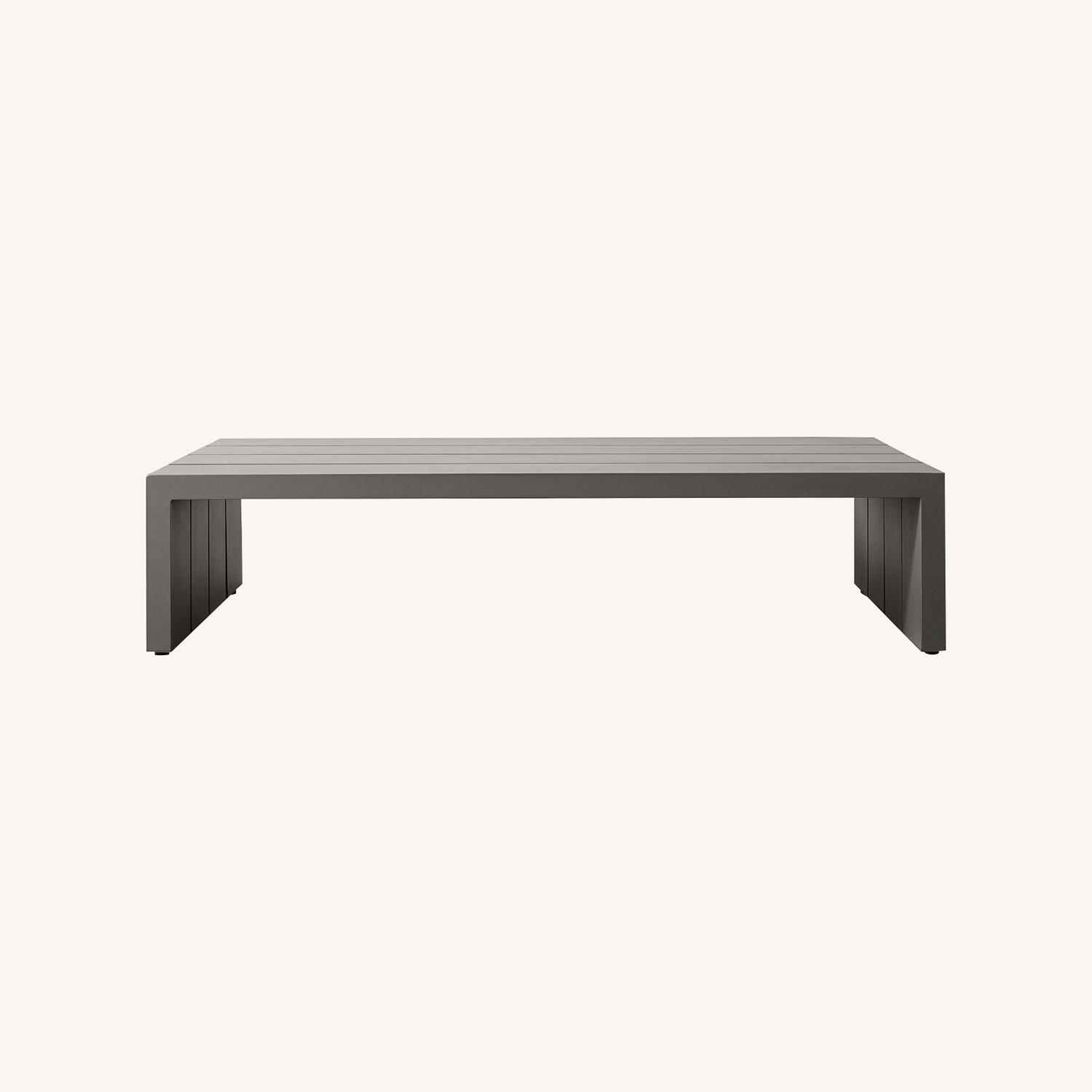Williams Sonoma Larnaca Outdoor Slate Grey Metal Table - AptDeco