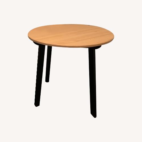 IKEA Round Dining Table - Wood / Black - AptDeco