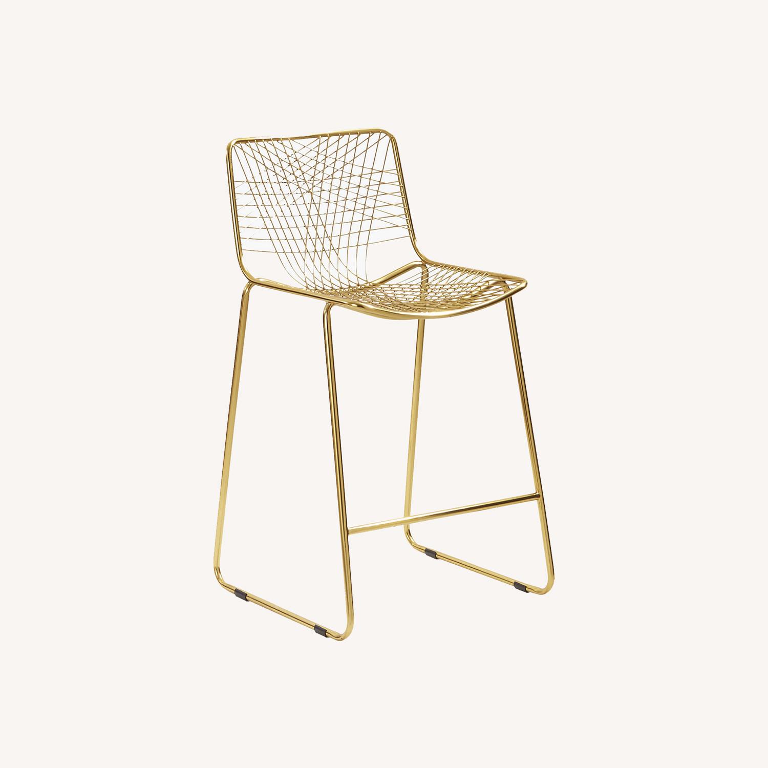 CB2 Brass Counter Stools - AptDeco