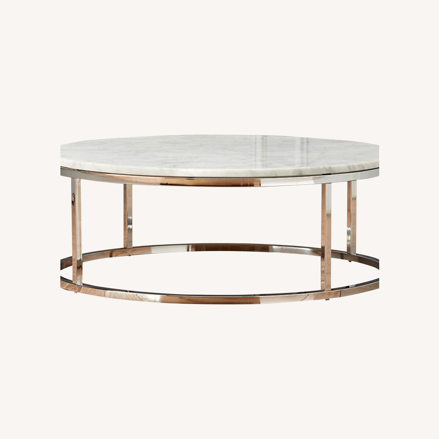 CB2 Marble Round Coffee Table - AptDeco