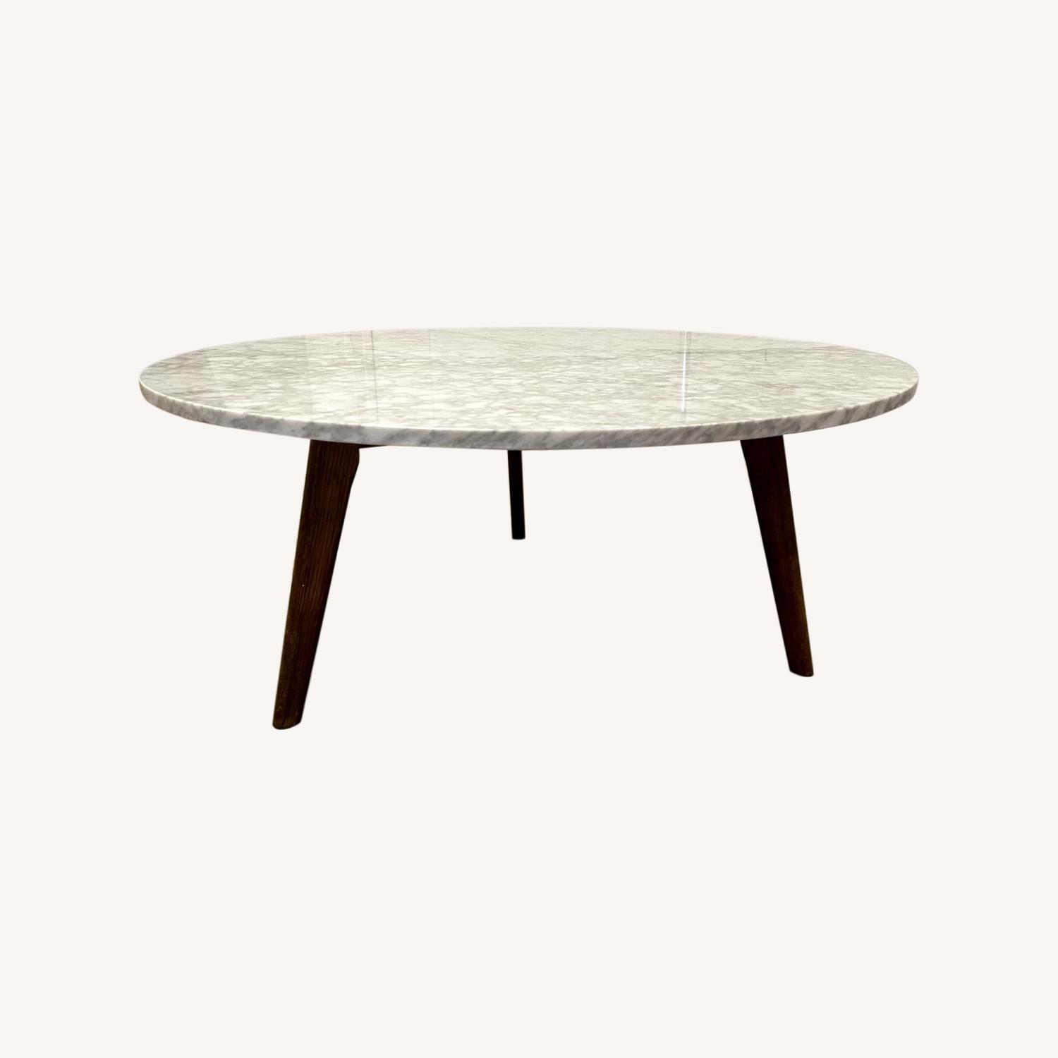 Article Modern Marble Coffee Table with Walnut Legs
