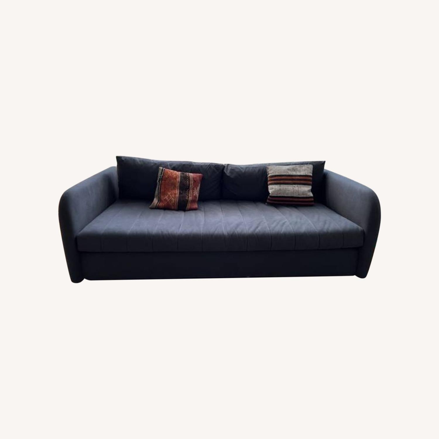 CB2 Stitch Sofa in Charcoal Grey - AptDeco