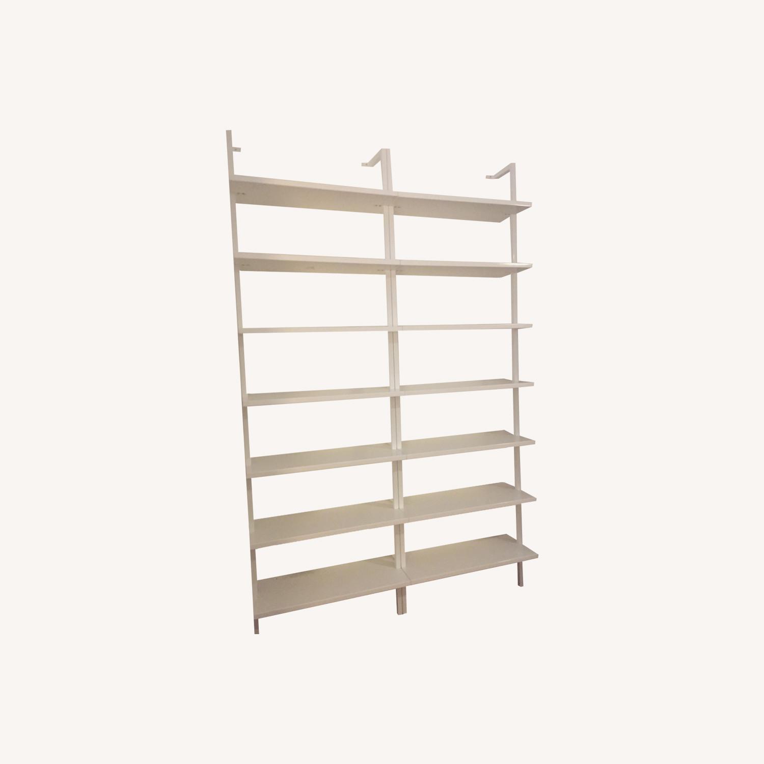 CB2 STAIRWAY 96'' White Wall Mounted Bookcase - AptDeco
