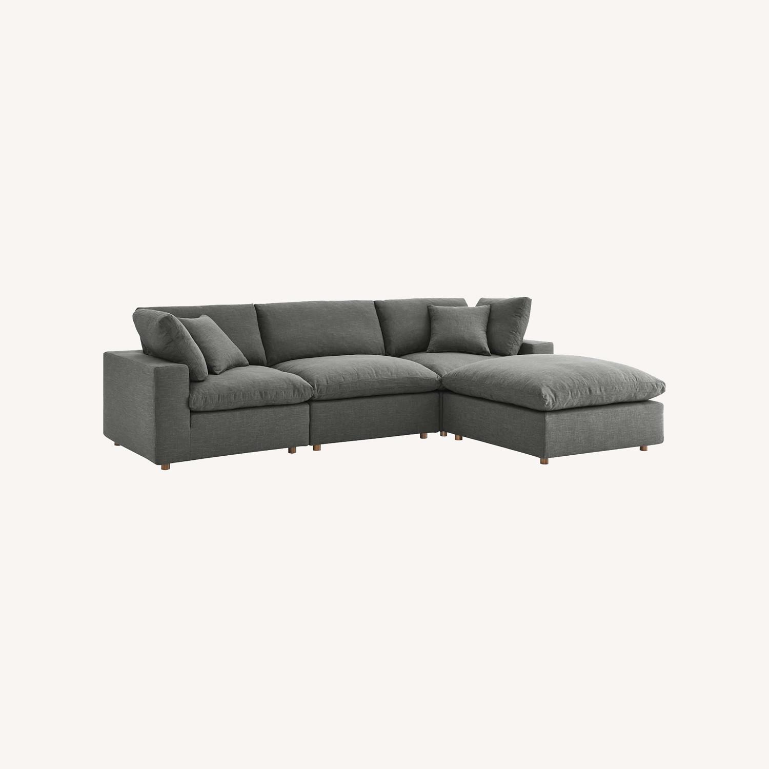 Grey Fabric Modular Sectional - AptDeco