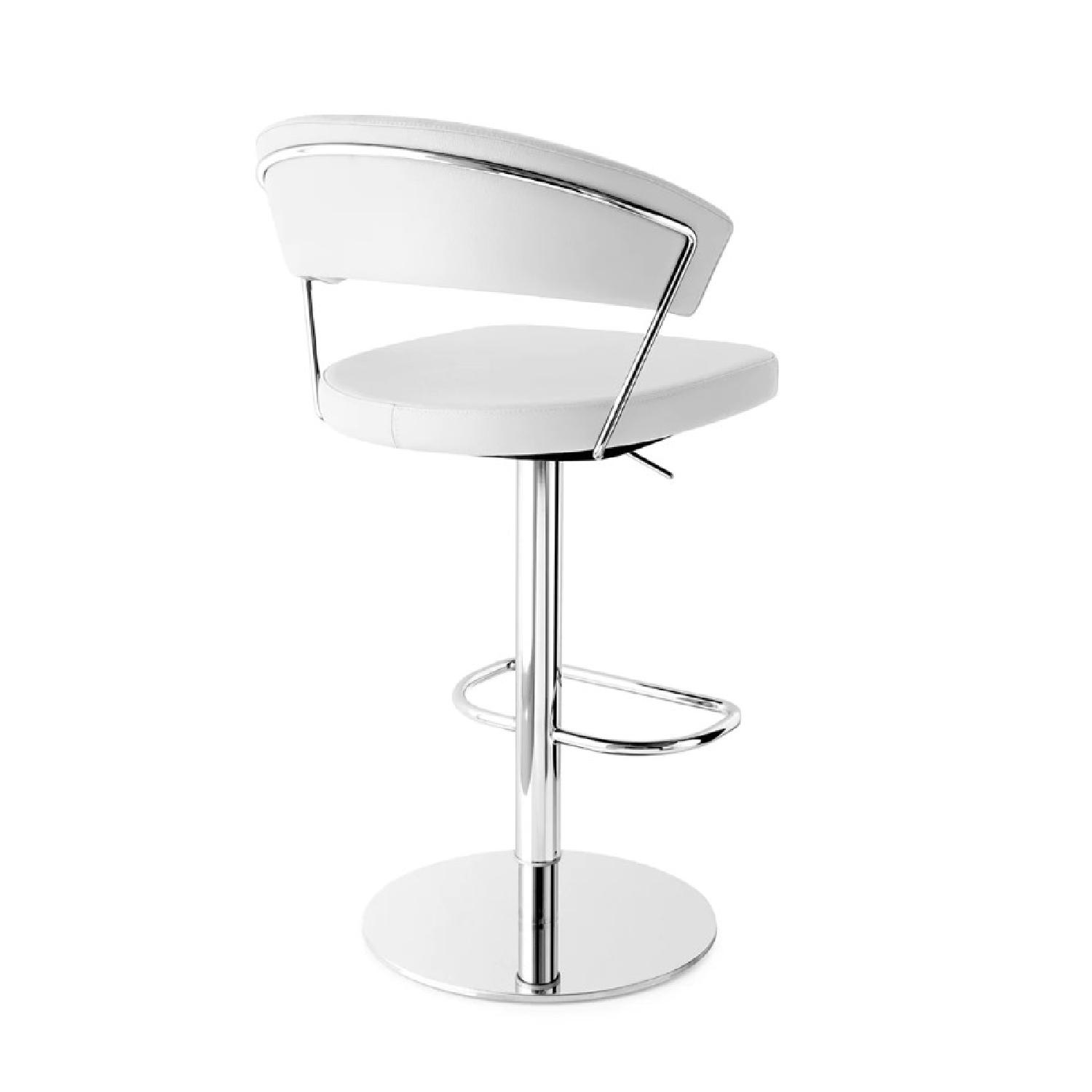 Calligaris Italian Leather and Chrome Bar Stools - AptDeco