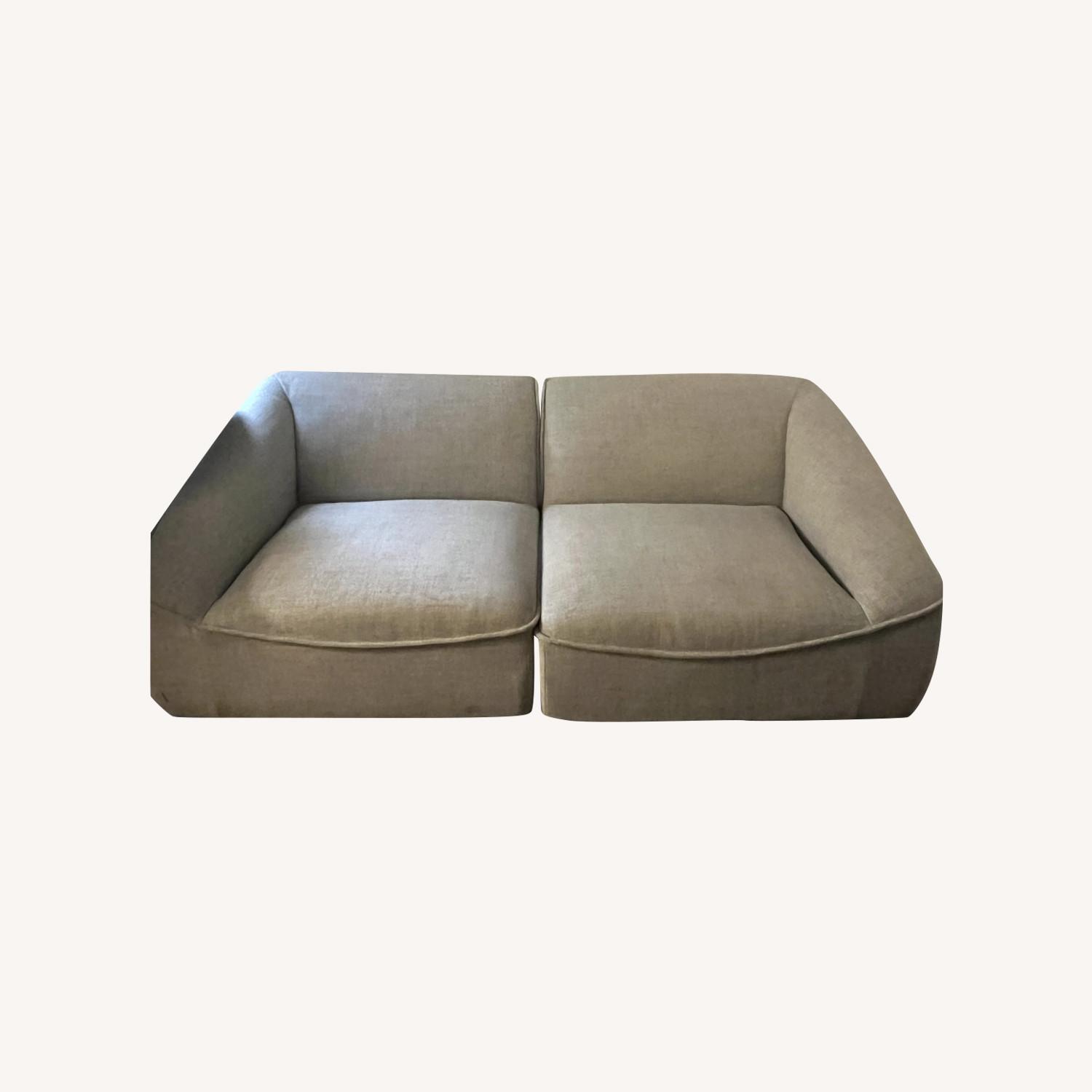 Grey 2 Piece Modular Sofa - AptDeco