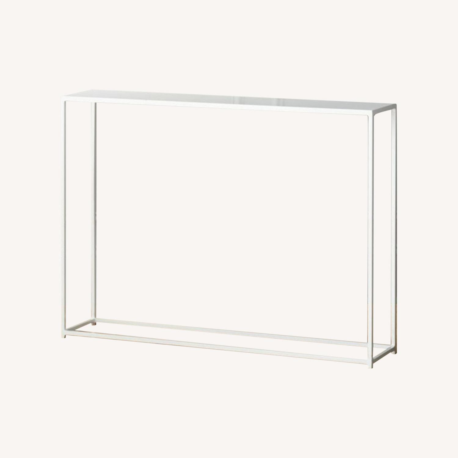 CB2 Mini Mill White Console Table - AptDeco