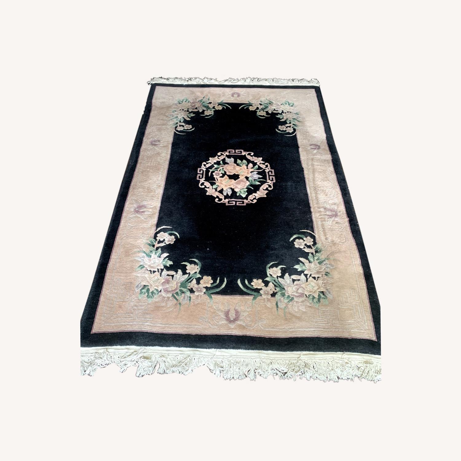 Black Oriental Rug - AptDeco