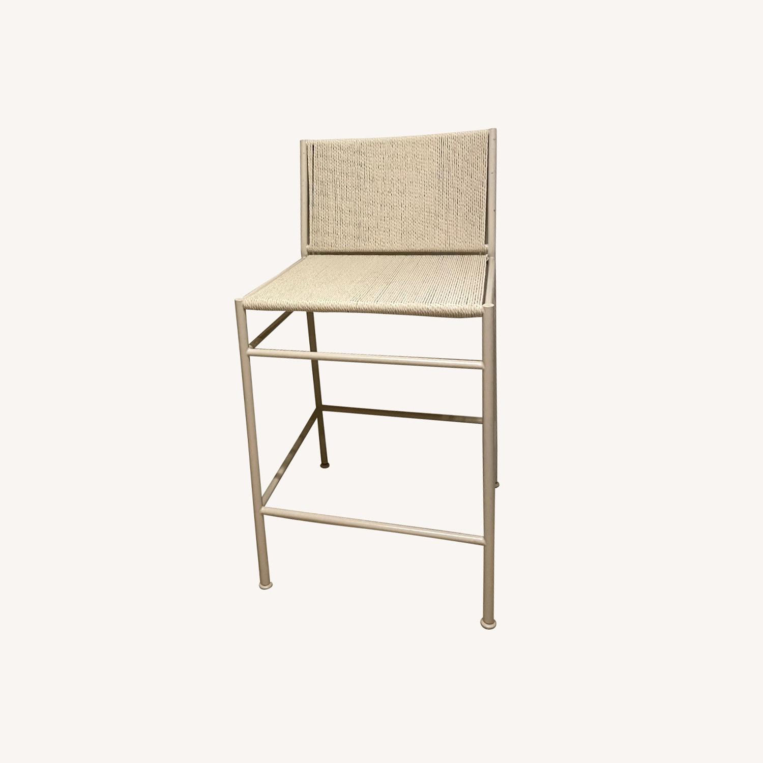 CB2 Ivory Woven Counter Stool - AptDeco