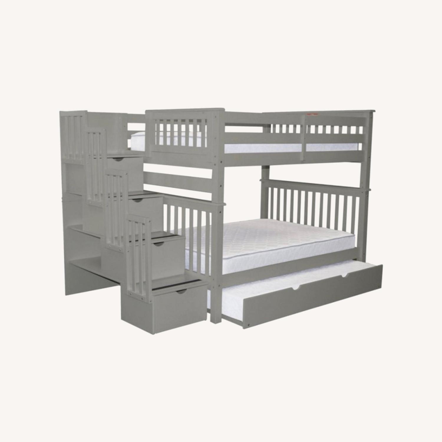 Houzz Full Over Full Bunk Bed w Full Trundle & Storage - AptDeco
