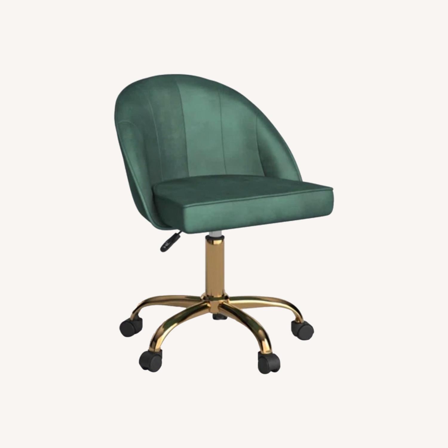 Green Velvet Task Chair - AptDeco