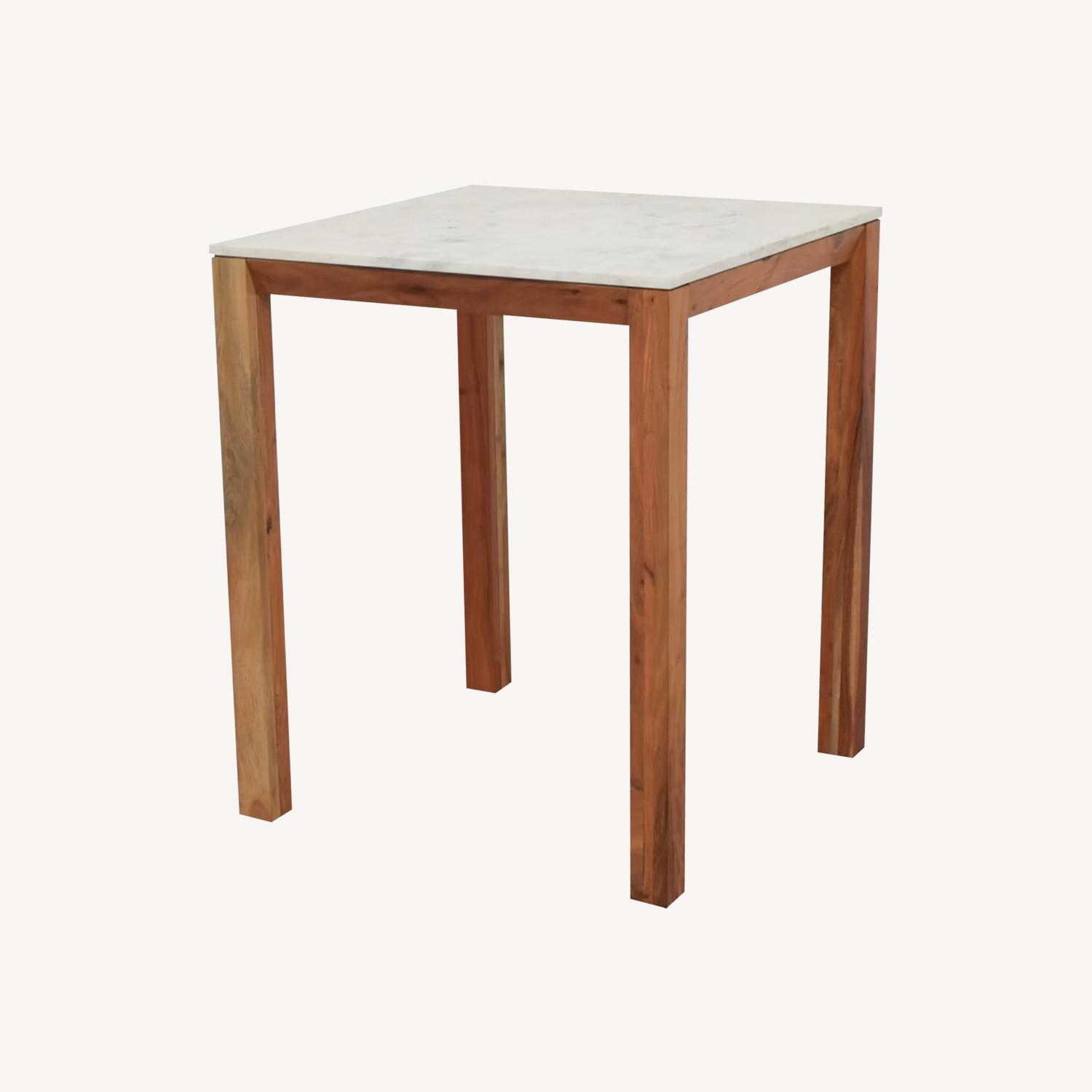 CB2 Palate White Marble High Table - AptDeco