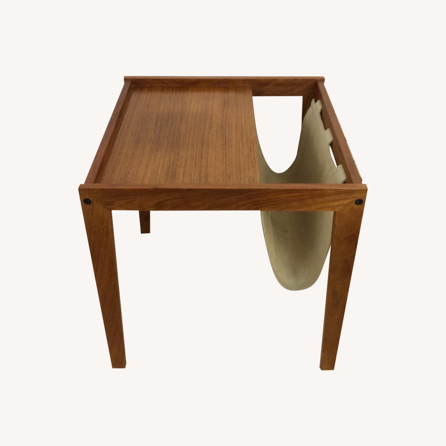 Danish Modern Magazine Table with Canvas - AptDeco