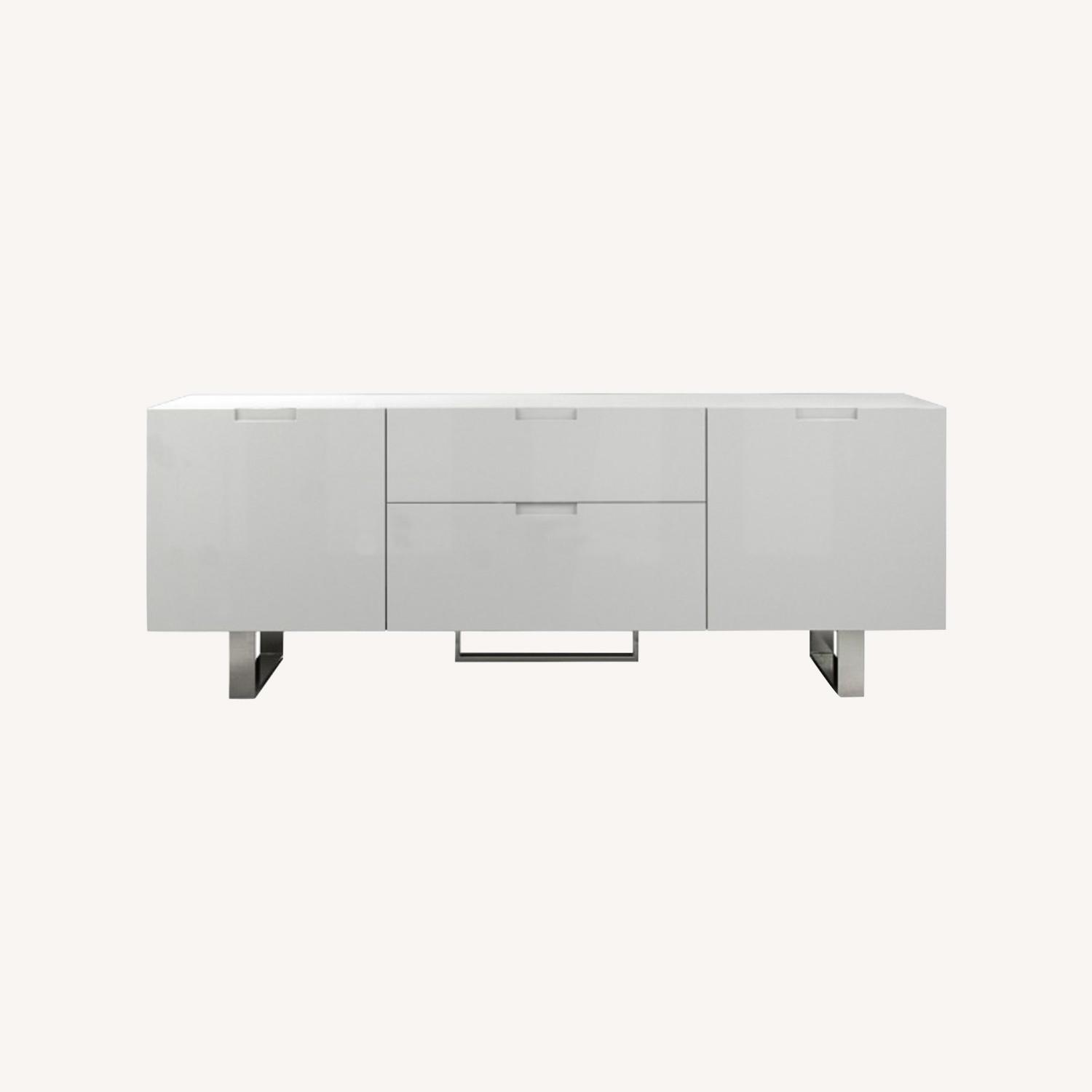 Modloft Modern Glossy White Media Unit - AptDeco