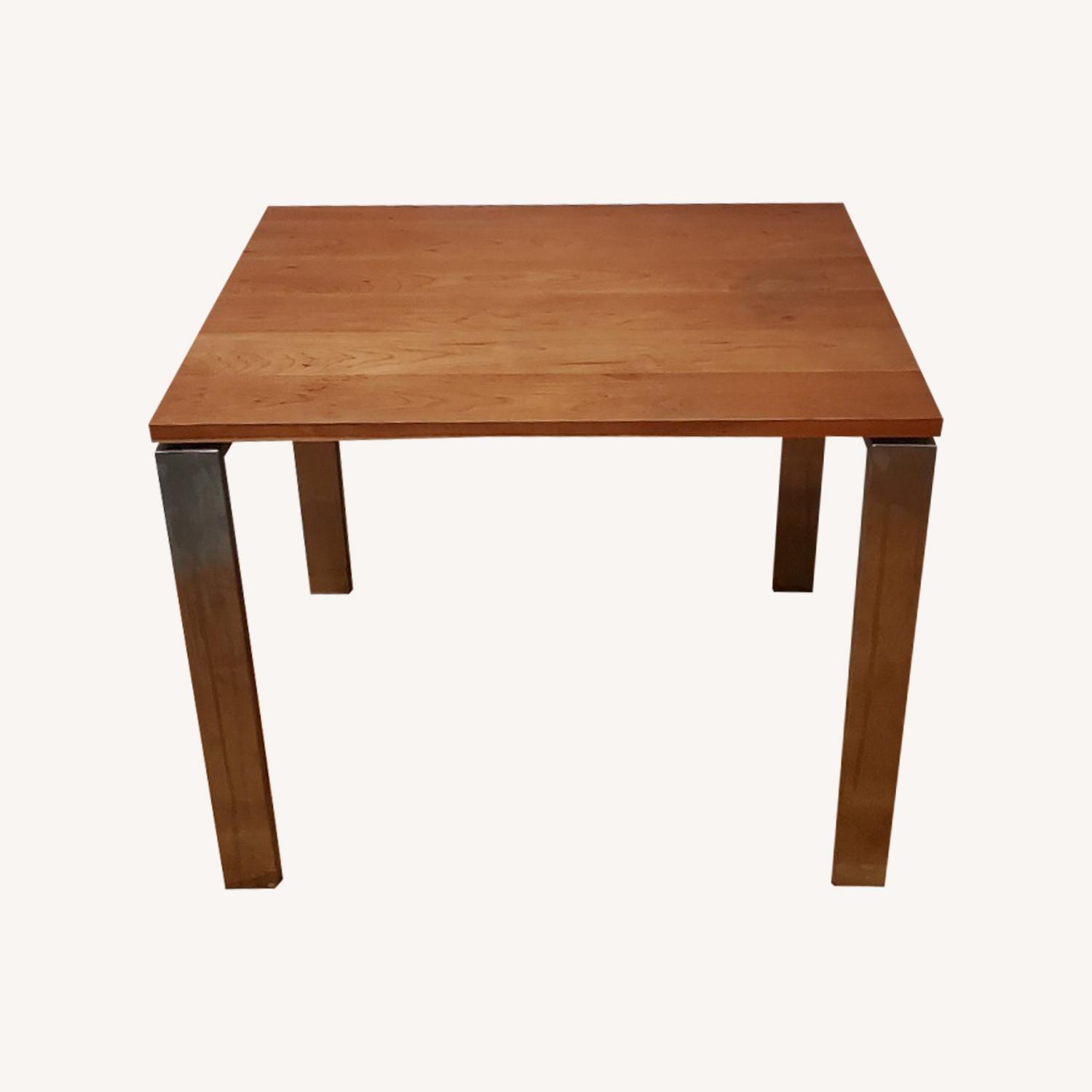 Room & Board Rand Table in Stainless Steel With a Cherry Top - AptDeco