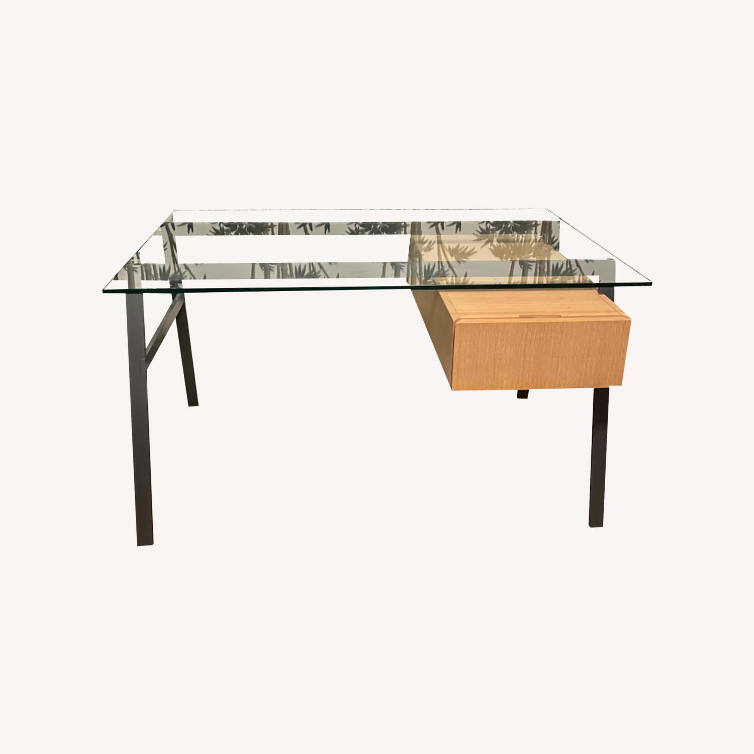 Bensen Homework Desk Glass/Oak - AptDeco