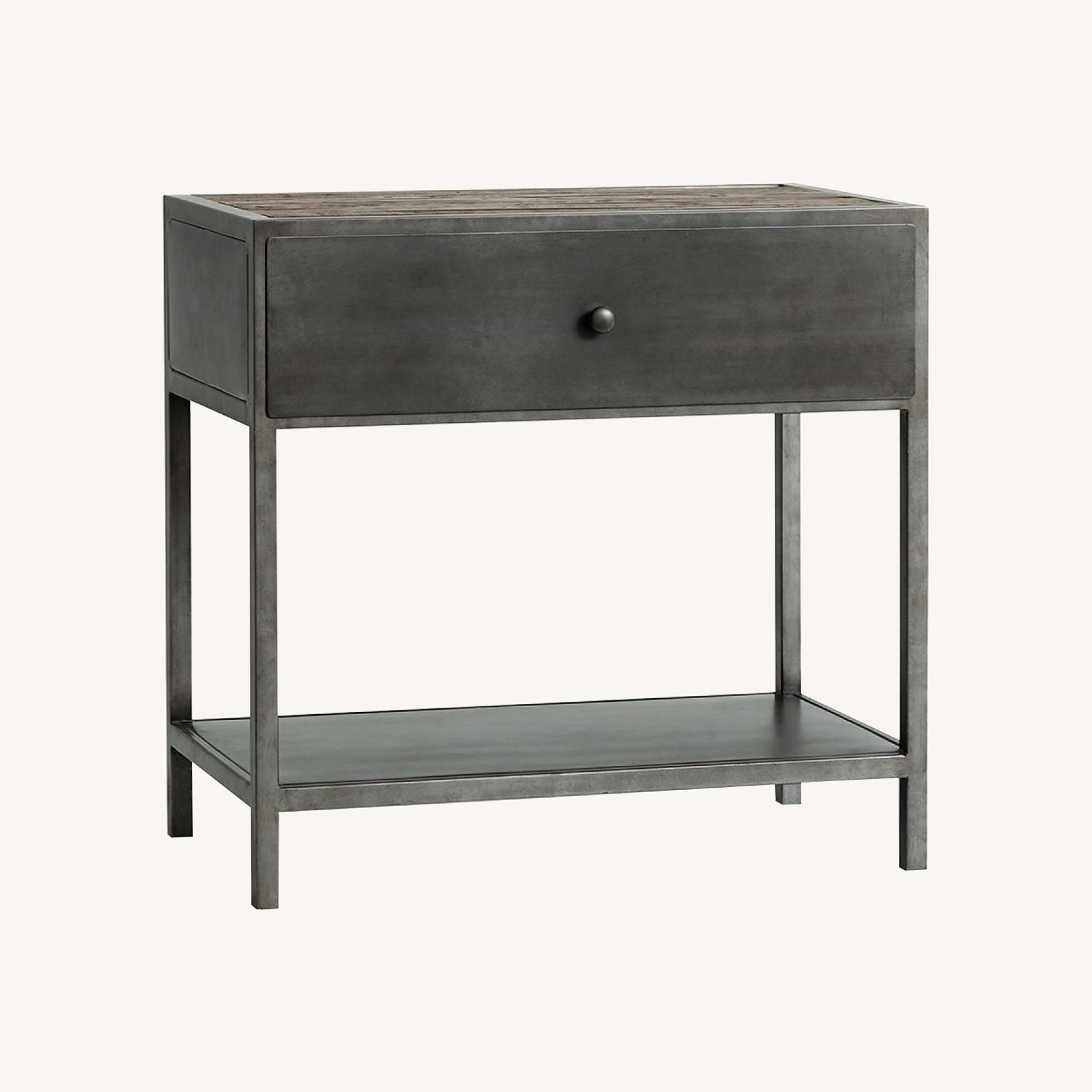 Pottery Barn Big Daddy's Antiques Metal Nightstand - AptDeco