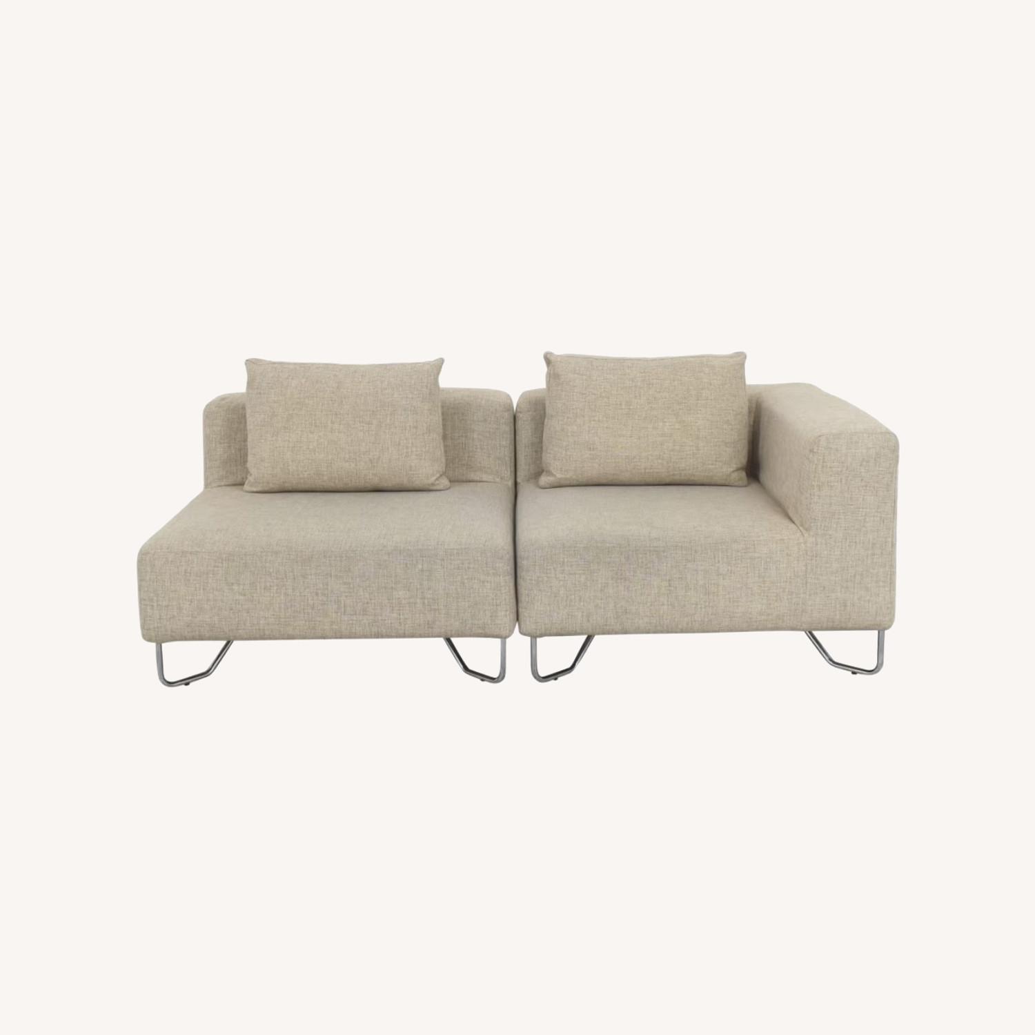 CB2 Lotus Two Piece Sectional Sofa - AptDeco
