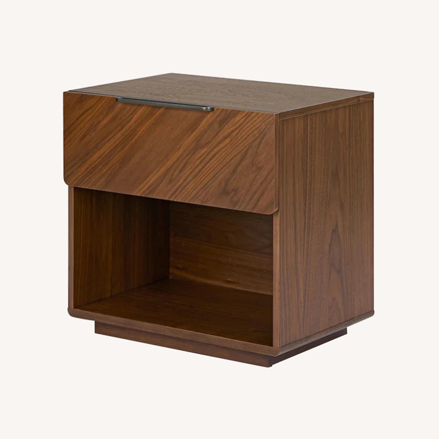 Article Nera Walnut 1-Drawer Nightstand - AptDeco
