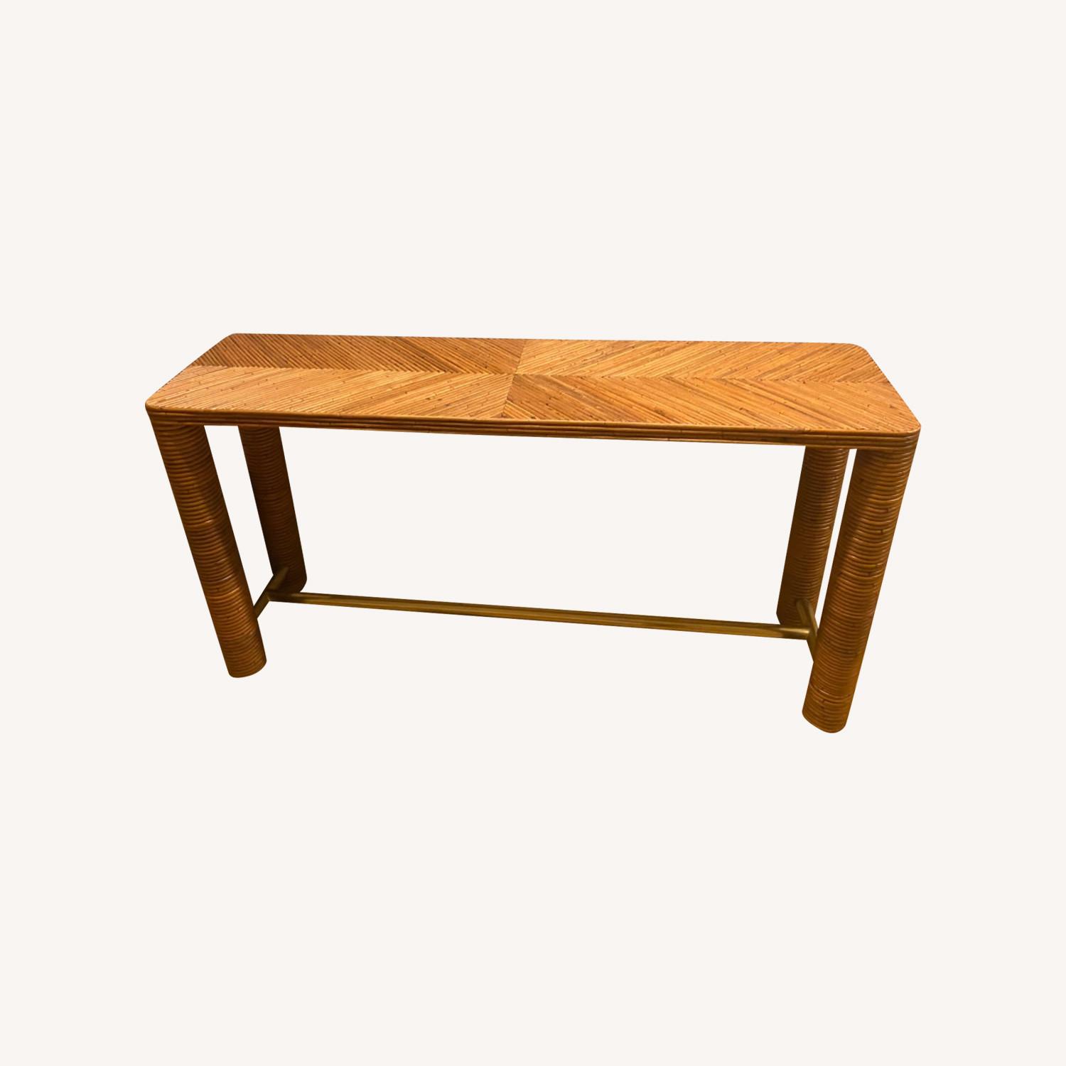 CB2 Bamboo Wood Desk - AptDeco