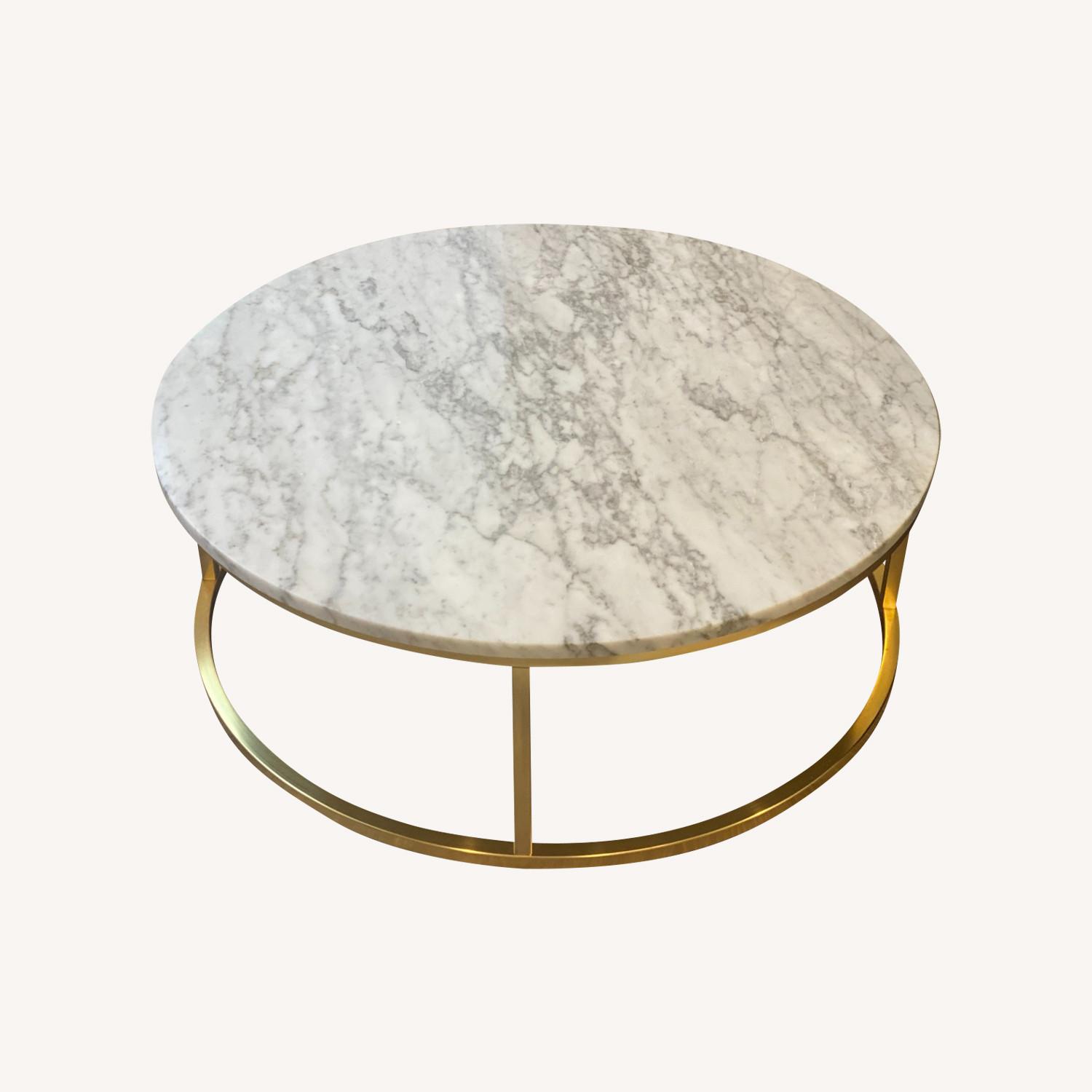 CB2 Marble Top Coffee Table - AptDeco