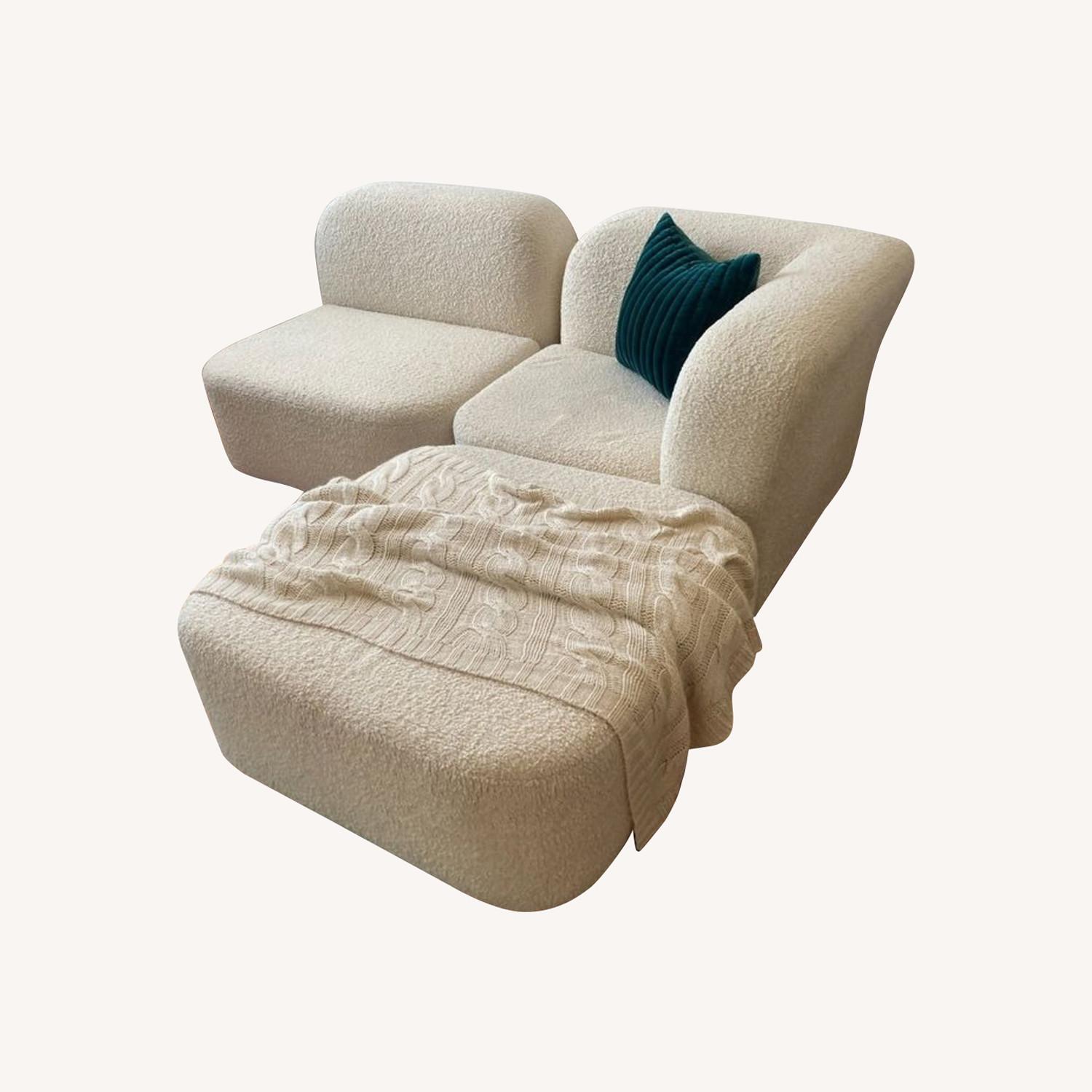 Gus Modern Boucle Circuit Modular 3 Pc Sectional - AptDeco