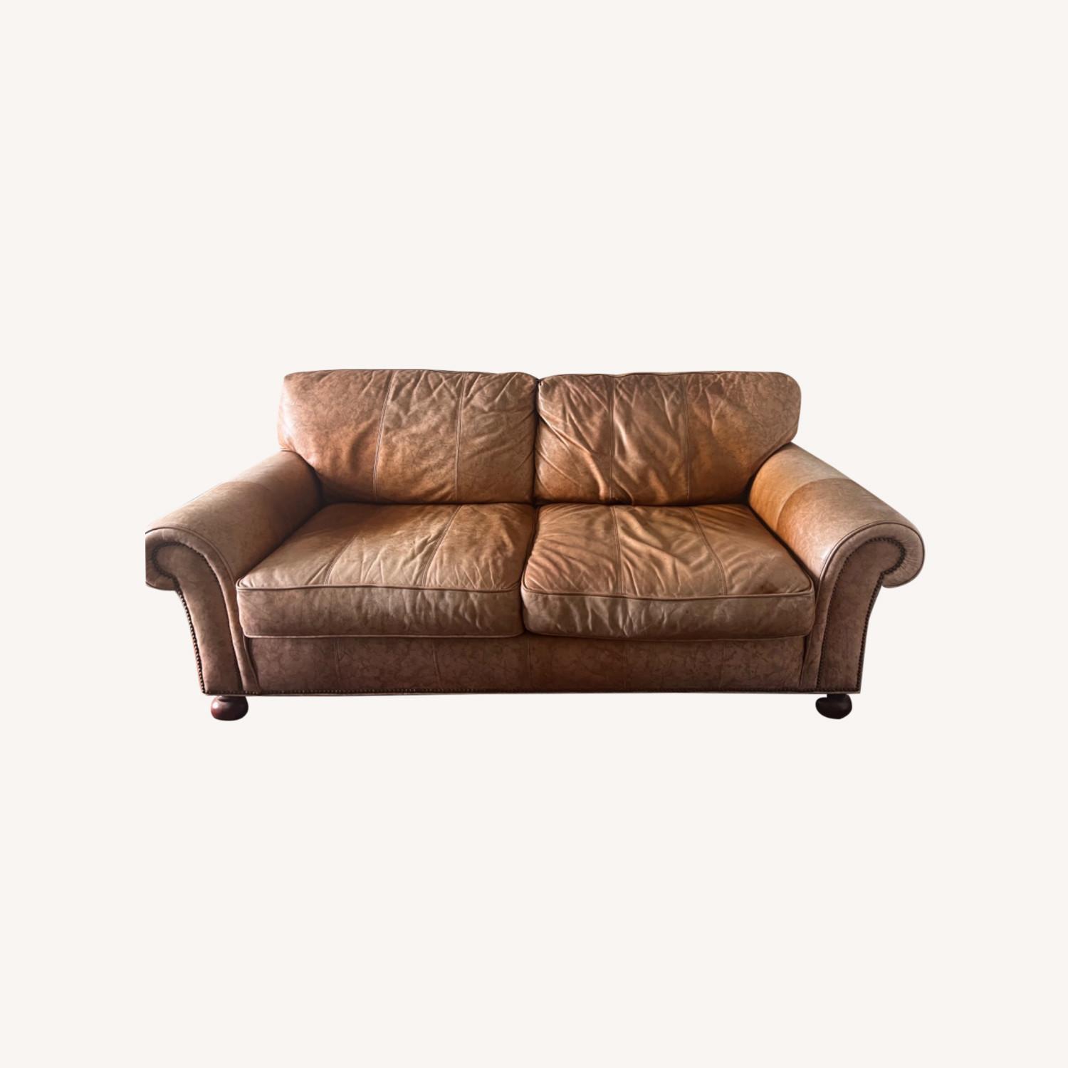 Vintage 80s Leather Couch - AptDeco