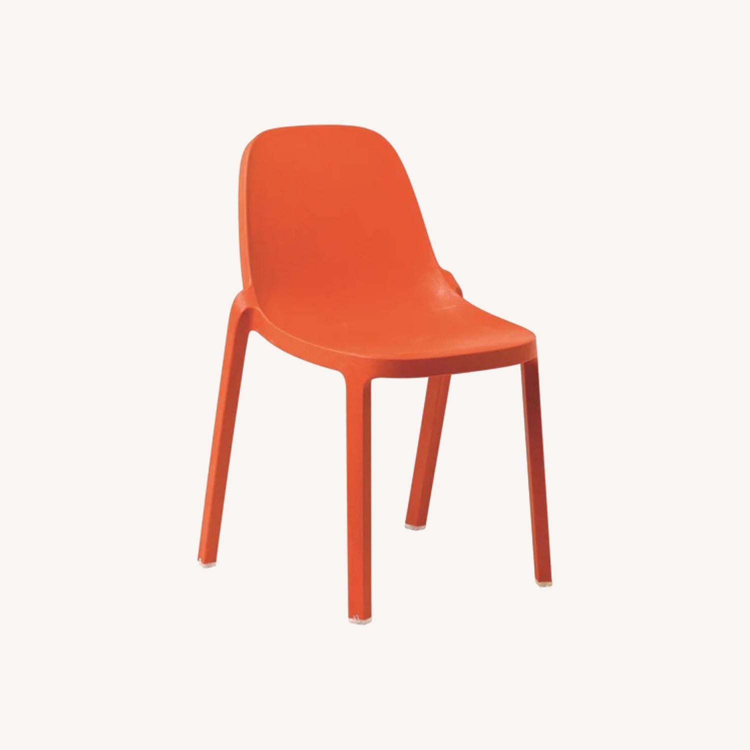 Emeco Orange Broom Stacking Chairs - AptDeco