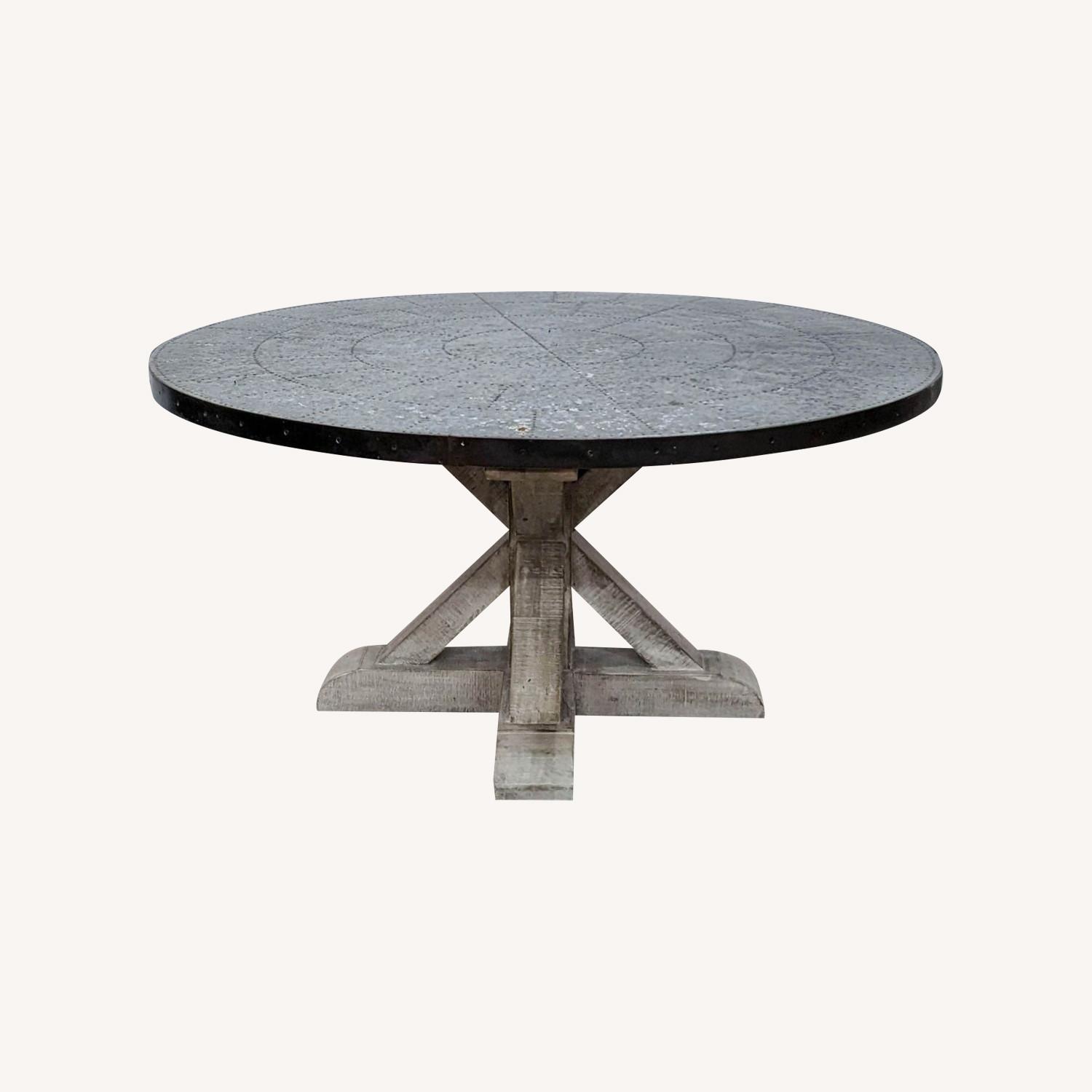 Restoration Hardware Railroad Tie Round Dining Table - AptDeco