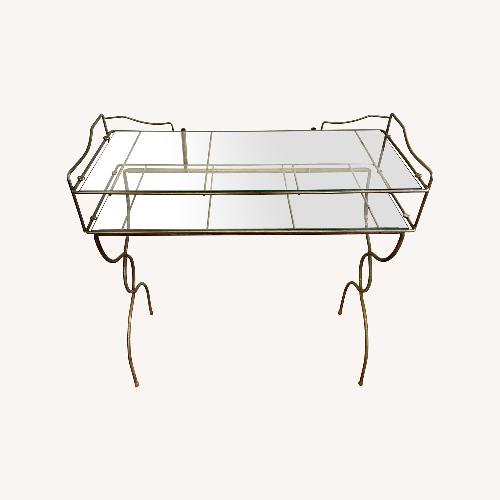 Glass Console With Gold Frame Aptdeco