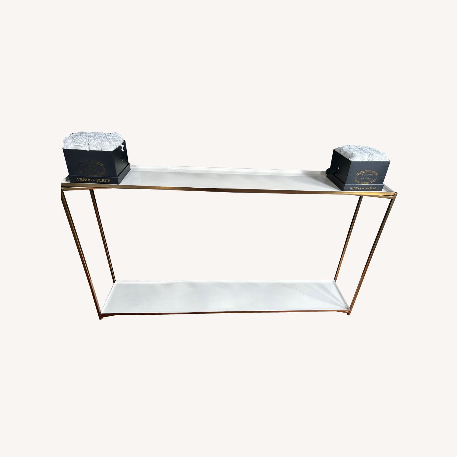 CB2 Brass Metal Console Table - AptDeco