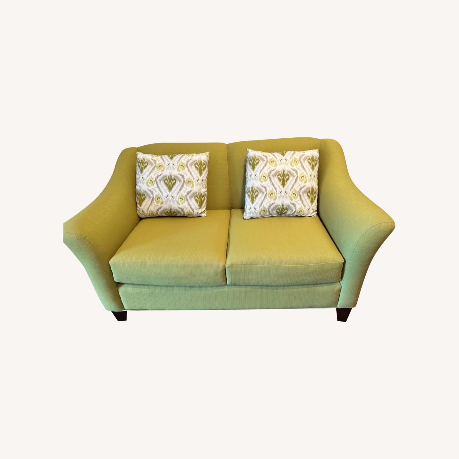 Chartreuse Green Loveseat Sofa - AptDeco