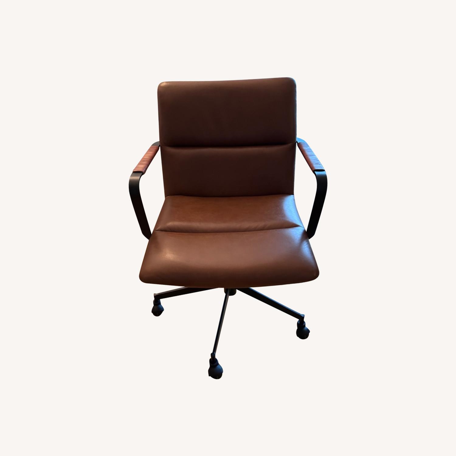 West Elm Cooper Mid Century Leather Chair AptDeco