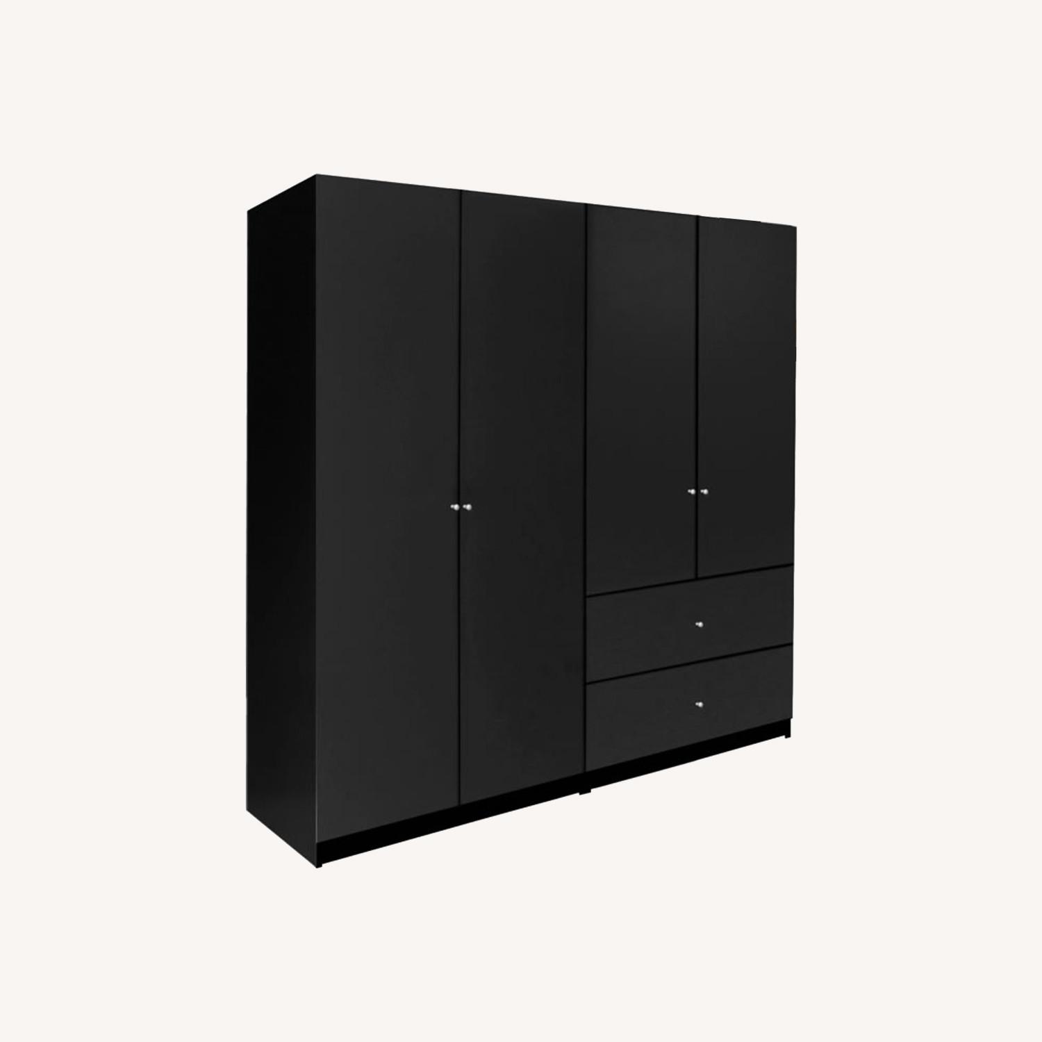 Contempo Space 4 Door Wardrobe in Black Matte - AptDeco