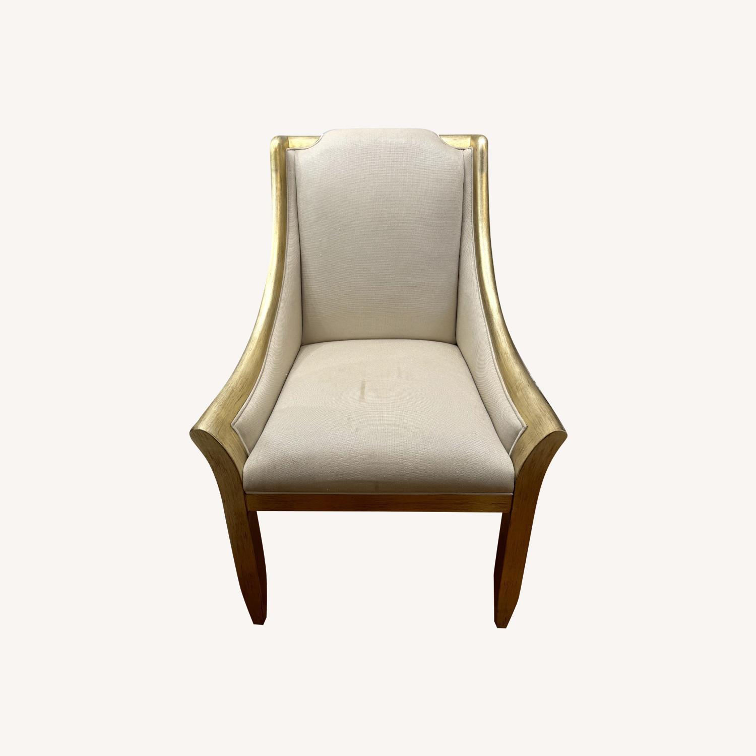 Set of Gold Trimmed Chairs - AptDeco