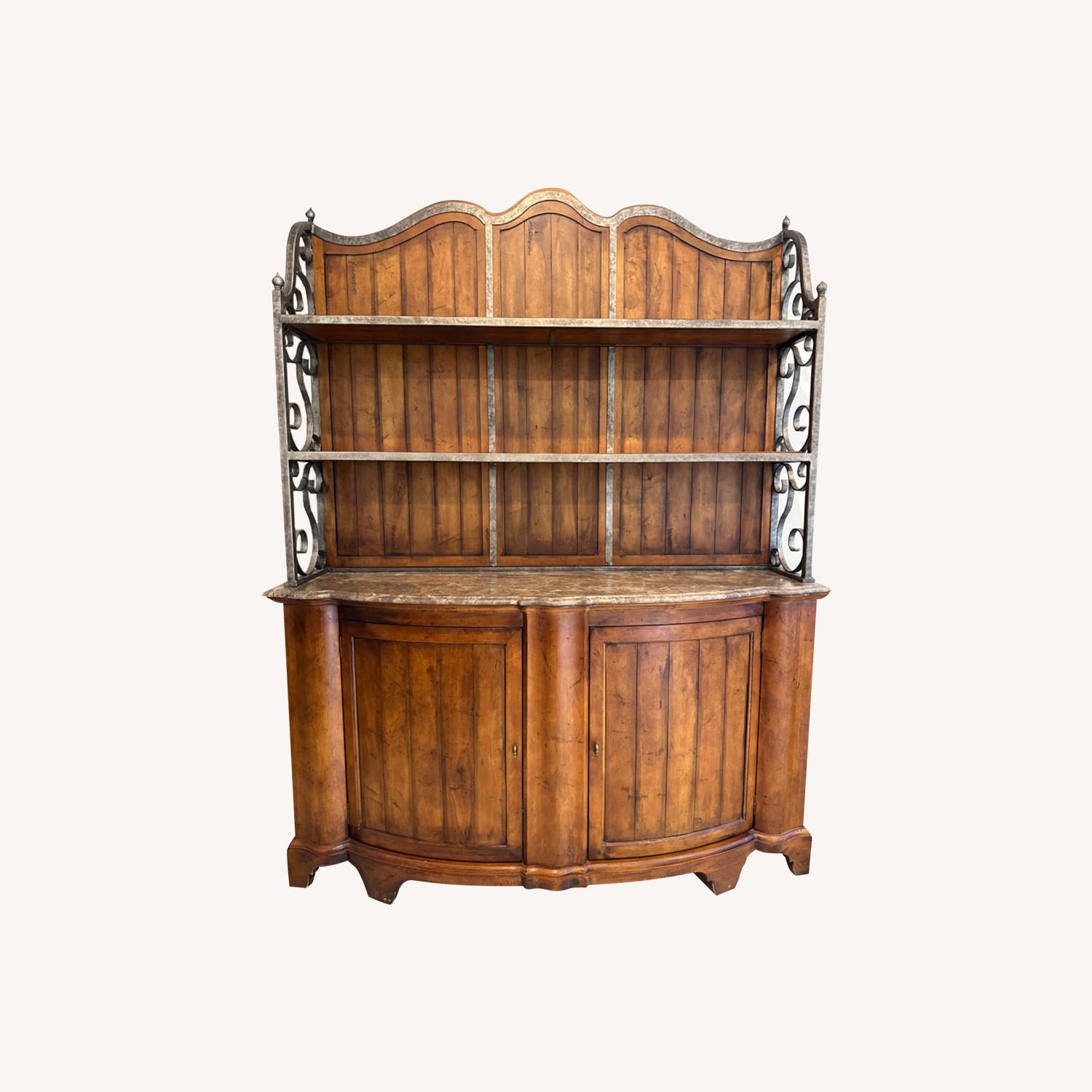 Wood and Marble Bakers Rack - AptDeco