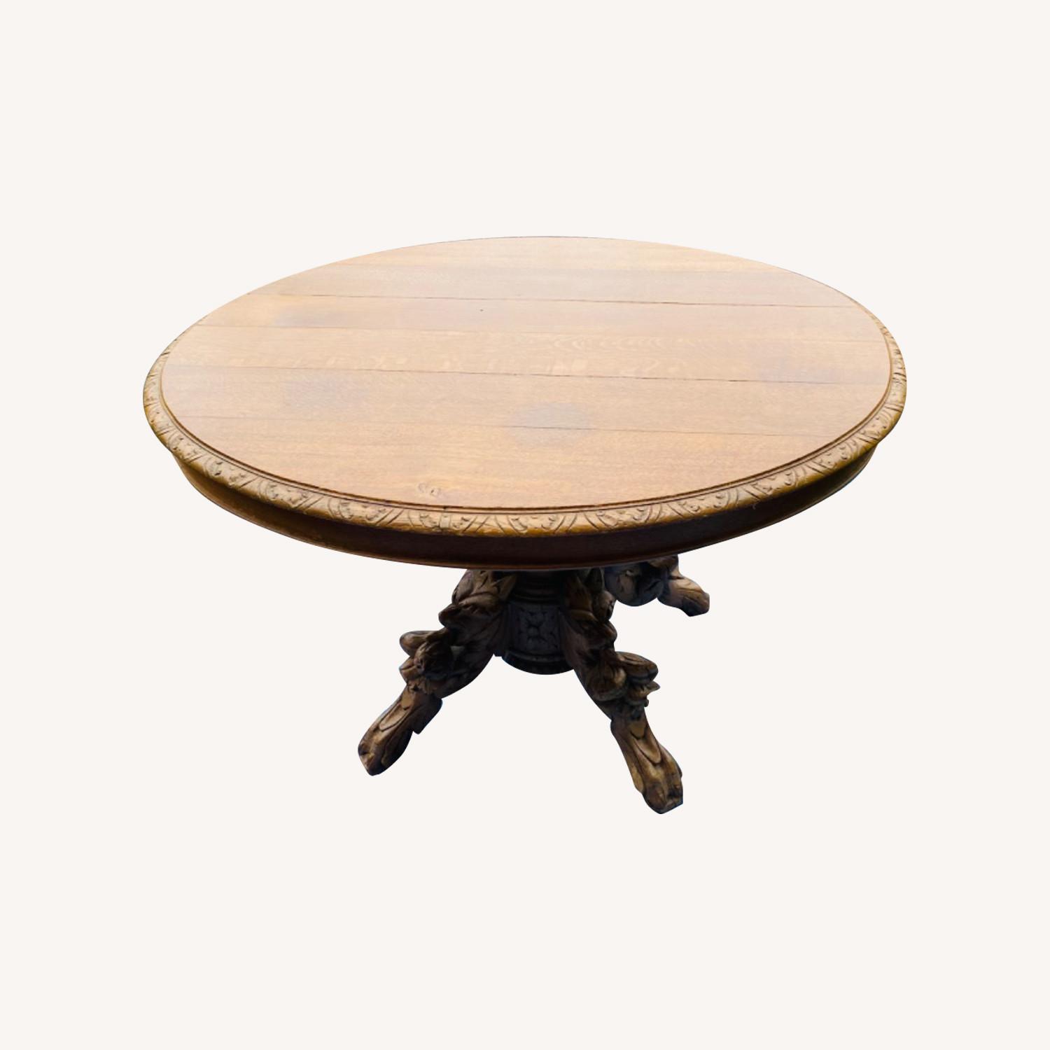 Antique French Oak Hunt Game Table - AptDeco