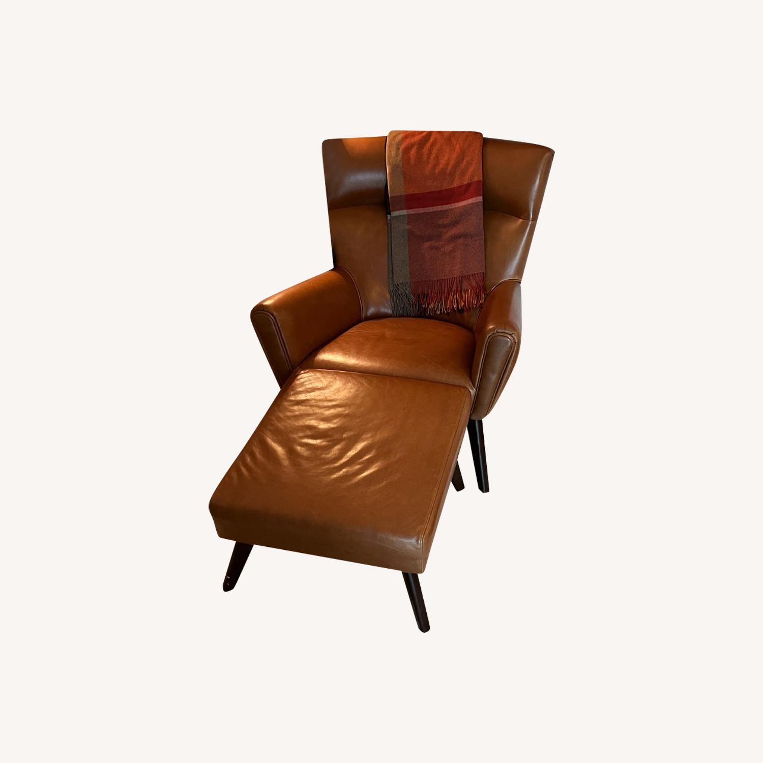 Room & Board Boden Leather Chair & Ottoman - AptDeco