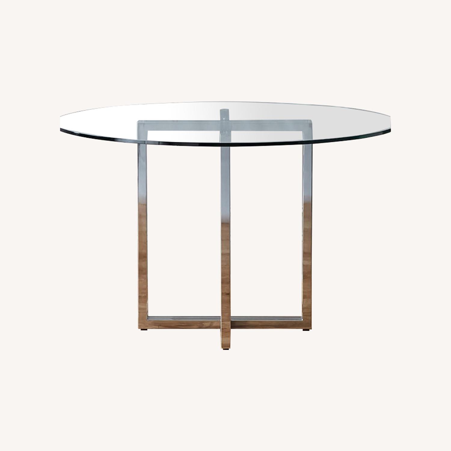 CB2 Silverado Chrome 47 Round Dining Table - AptDeco