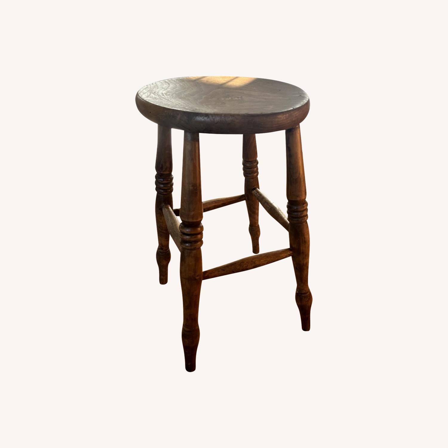 Antique Pine Stool - AptDeco