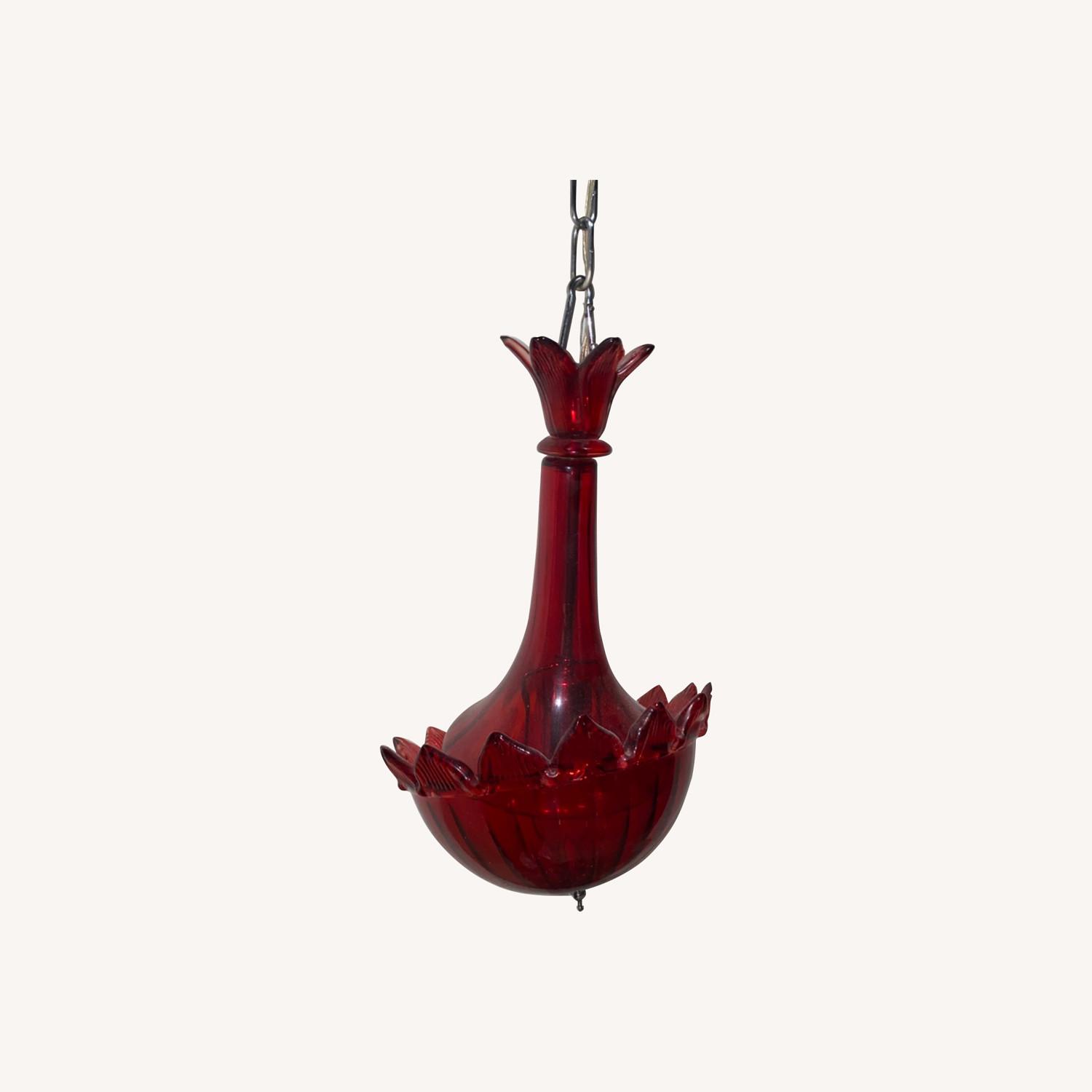 Restaurant Red Glass Ceiling Lamp - AptDeco